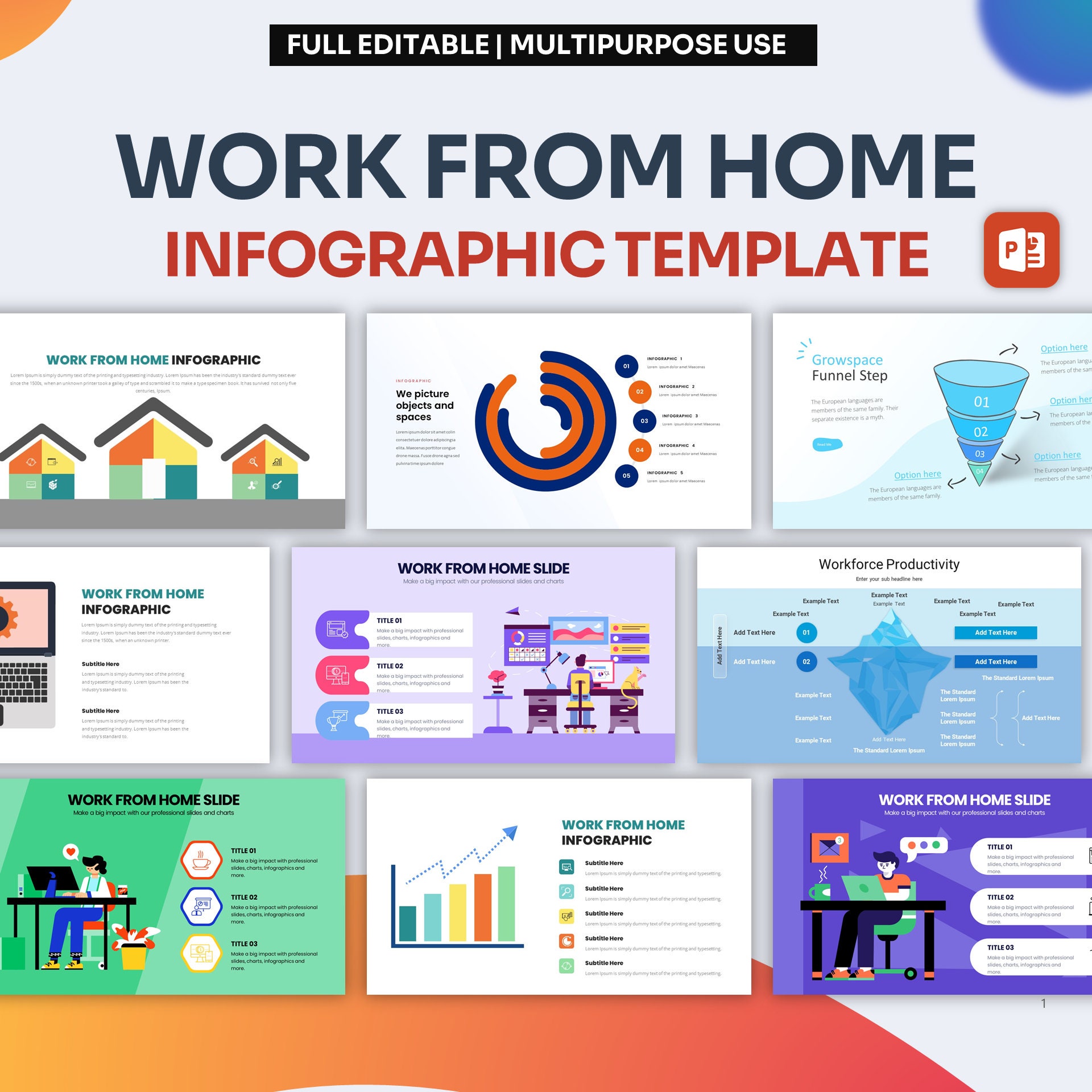 Work From Home Infographic Powerpoint Template | Best Powerpoint ...