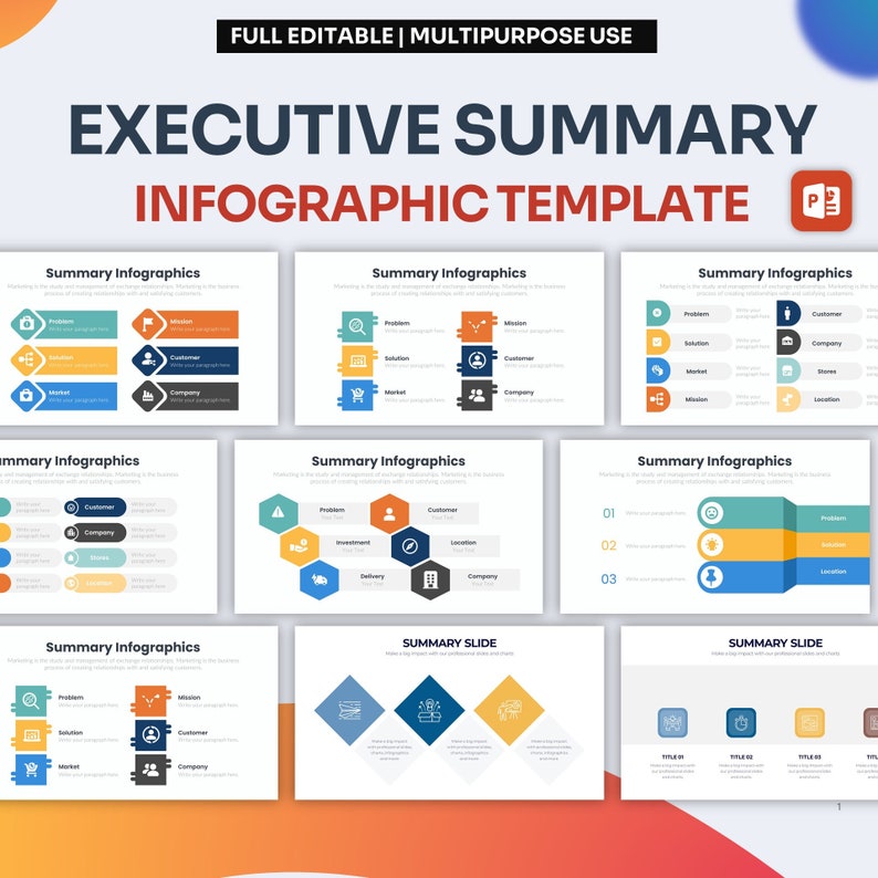 Executive Summary Infographic Powerpoint Template | Best Powerpoint ...