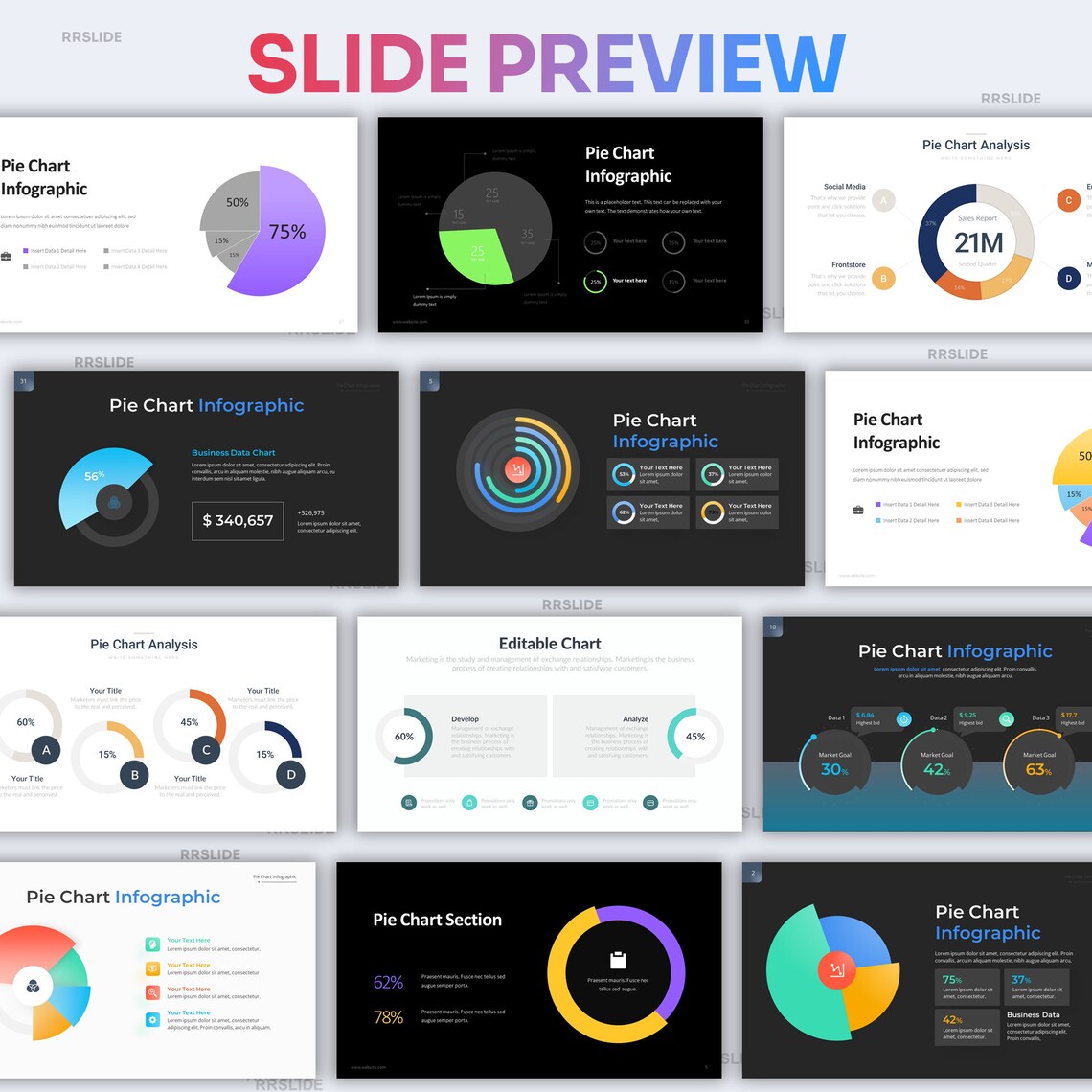 Pie Charts Infographic Powerpoint Template | Best Powerpoint Template ...