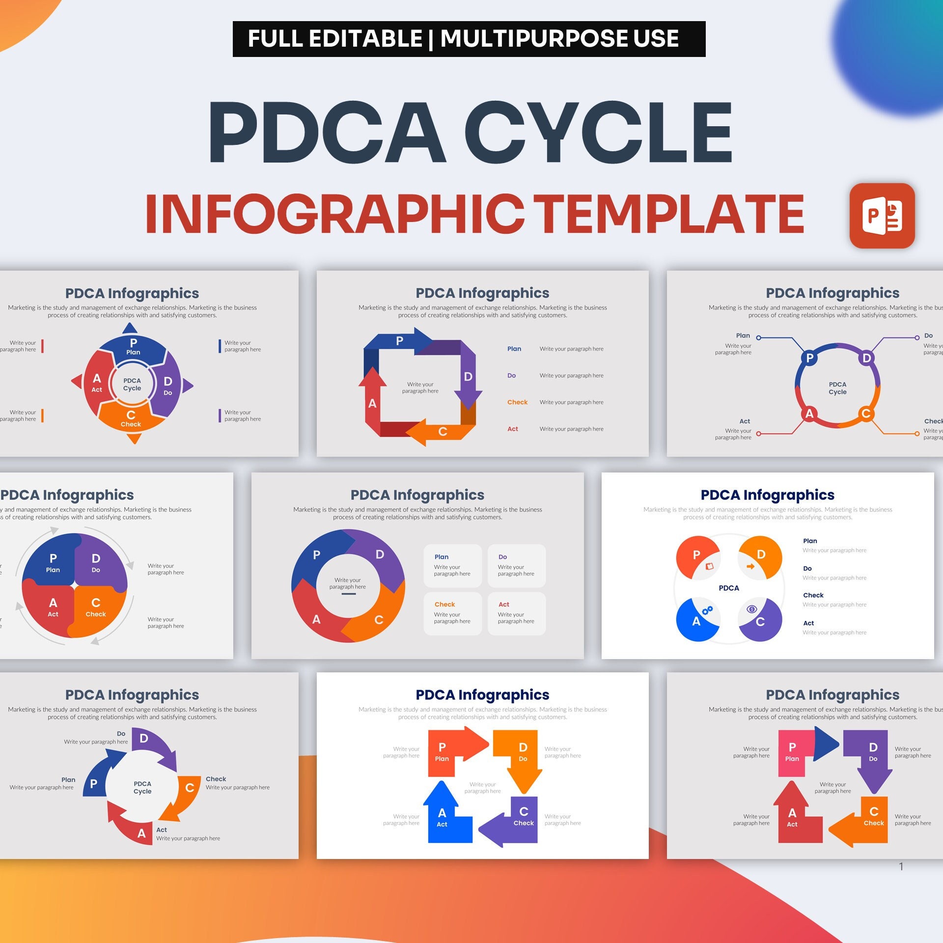 PDCA Cycle Infographic Powerpoint Template | Best Powerpoint Template ...