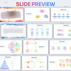 Watercolor Infographic Powerpoint Template | Best Powerpoint Template, Easy to Edit ...