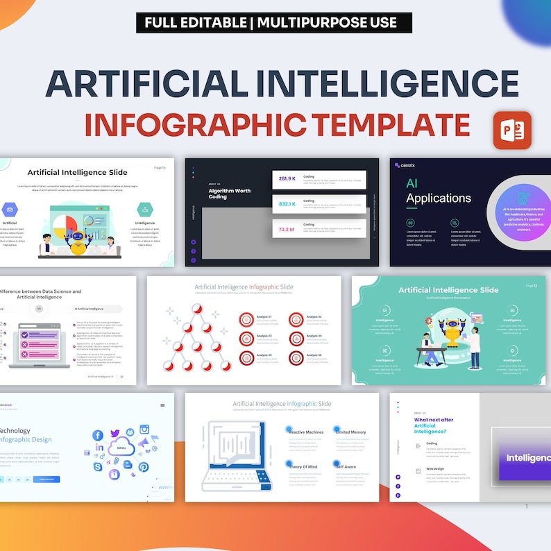 Artificial Intelligence Infographic Powerpoint Template | Best Powerpoint Template, Easy to Edit ...