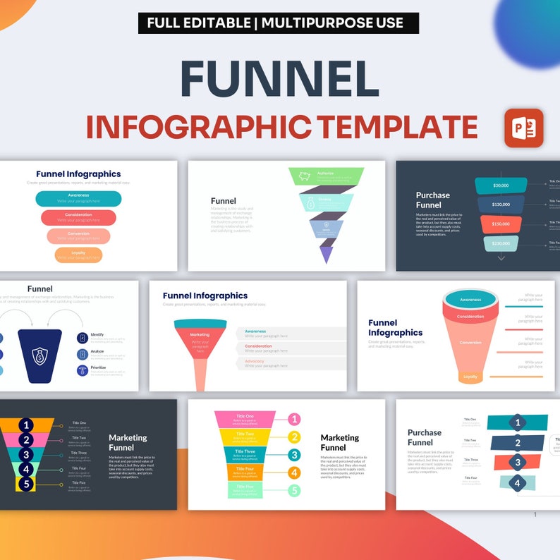 Funnel Infographic Powerpoint Template | Best Powerpoint Template, Easy ...