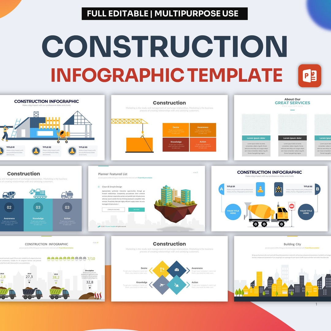 Construction Infographic Powerpoint Template | Best Powerpoint Template ...