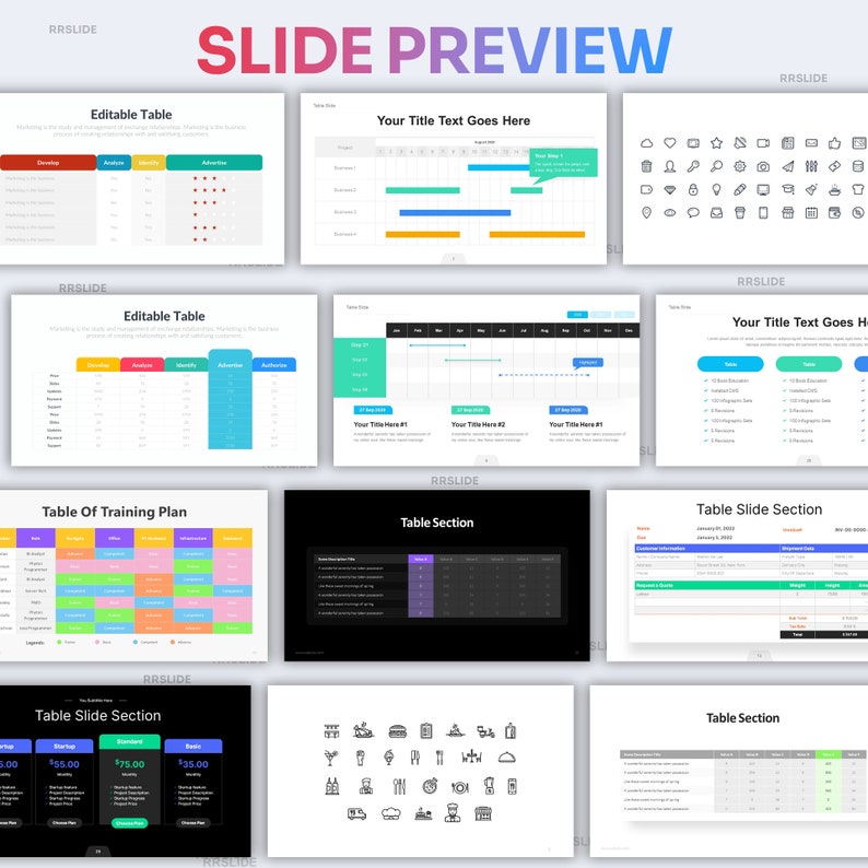 Table Infographic Powerpoint Template | Best Powerpoint Template, Easy ...