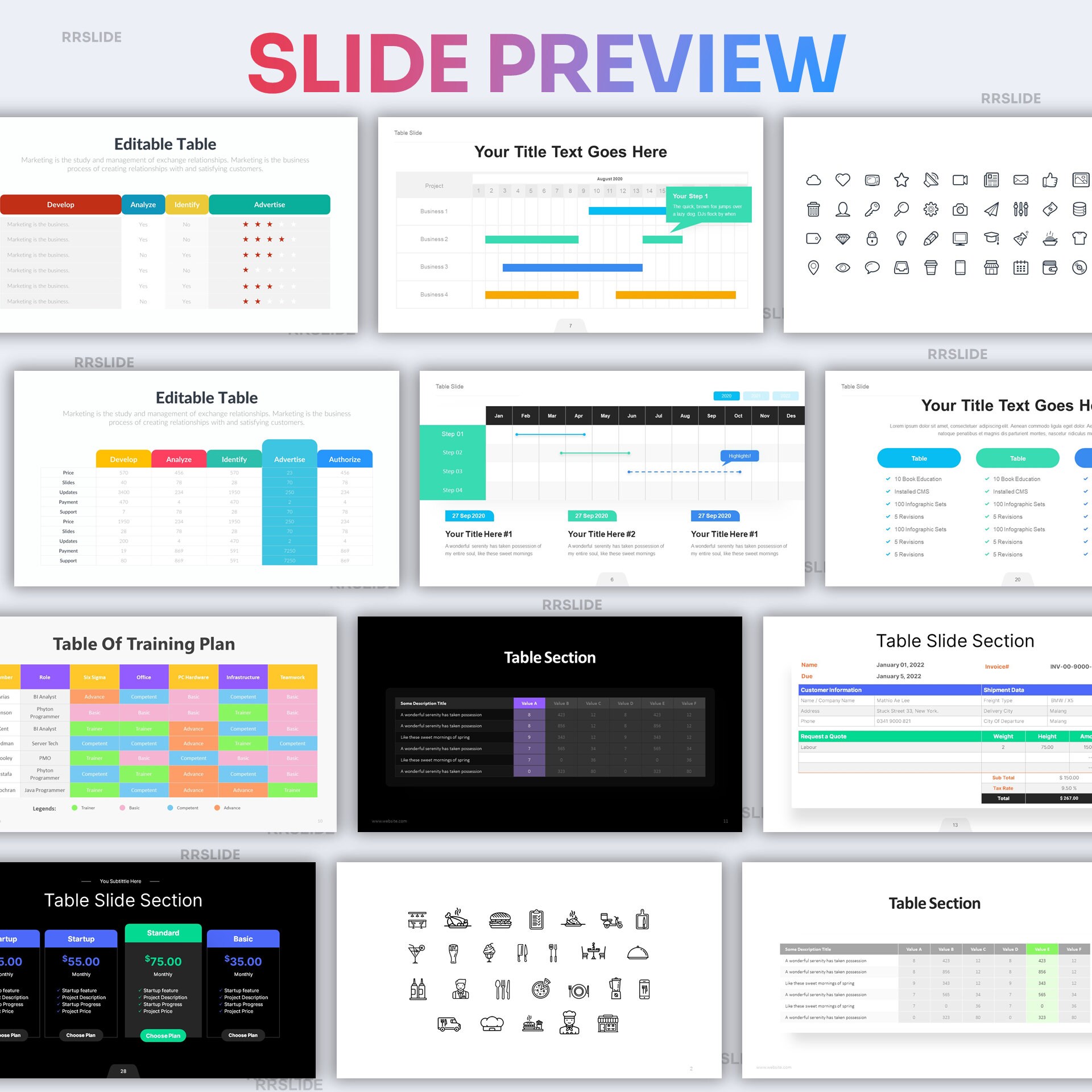 Table Infographic Powerpoint Template | Best Powerpoint Template, Easy ...
