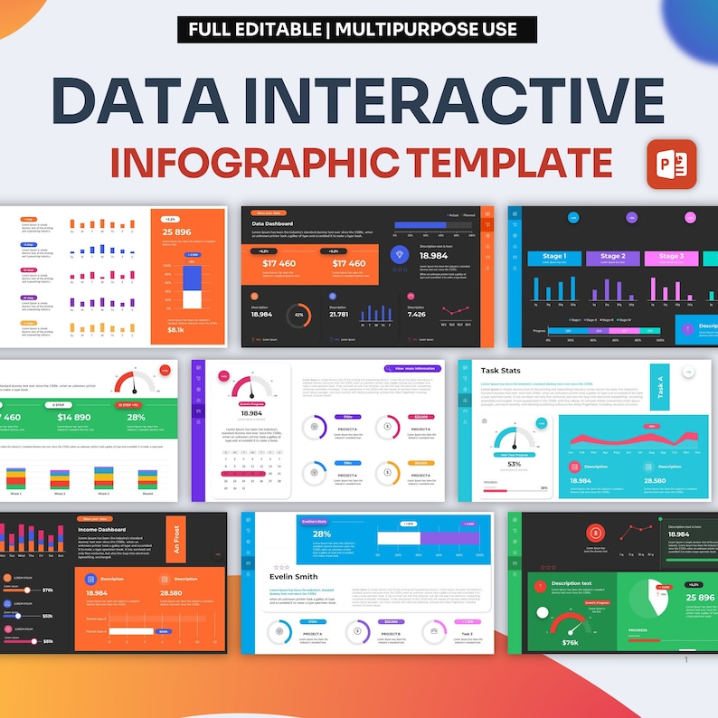 Data Interactive Infographic Powerpoint Template | Best Powerpoint ...