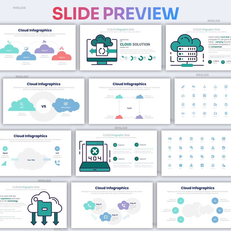 Cloud Infographic Powerpoint Template | Best Powerpoint Template, Easy ...