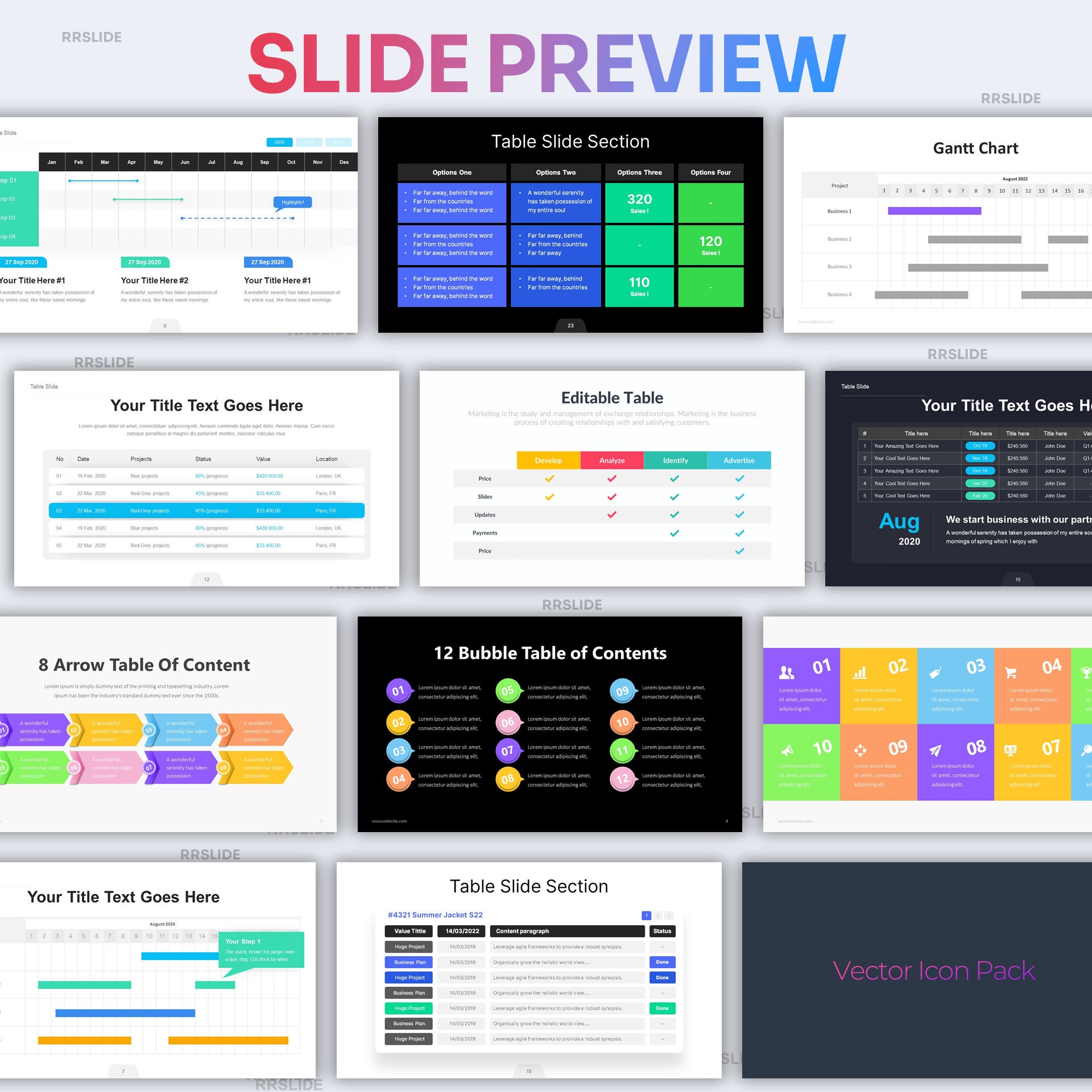 Table Infographic Powerpoint Template | Best Powerpoint Template, Easy ...
