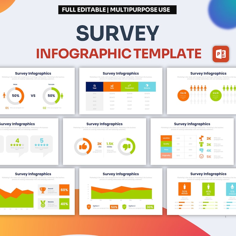 Survey Infographic Powerpoint Template | Best Powerpoint Template, Easy ...