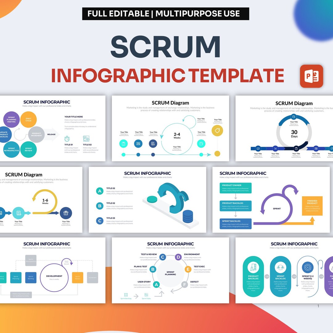 Scrum Infographic Powerpoint Template | Best Powerpoint Template, Easy ...
