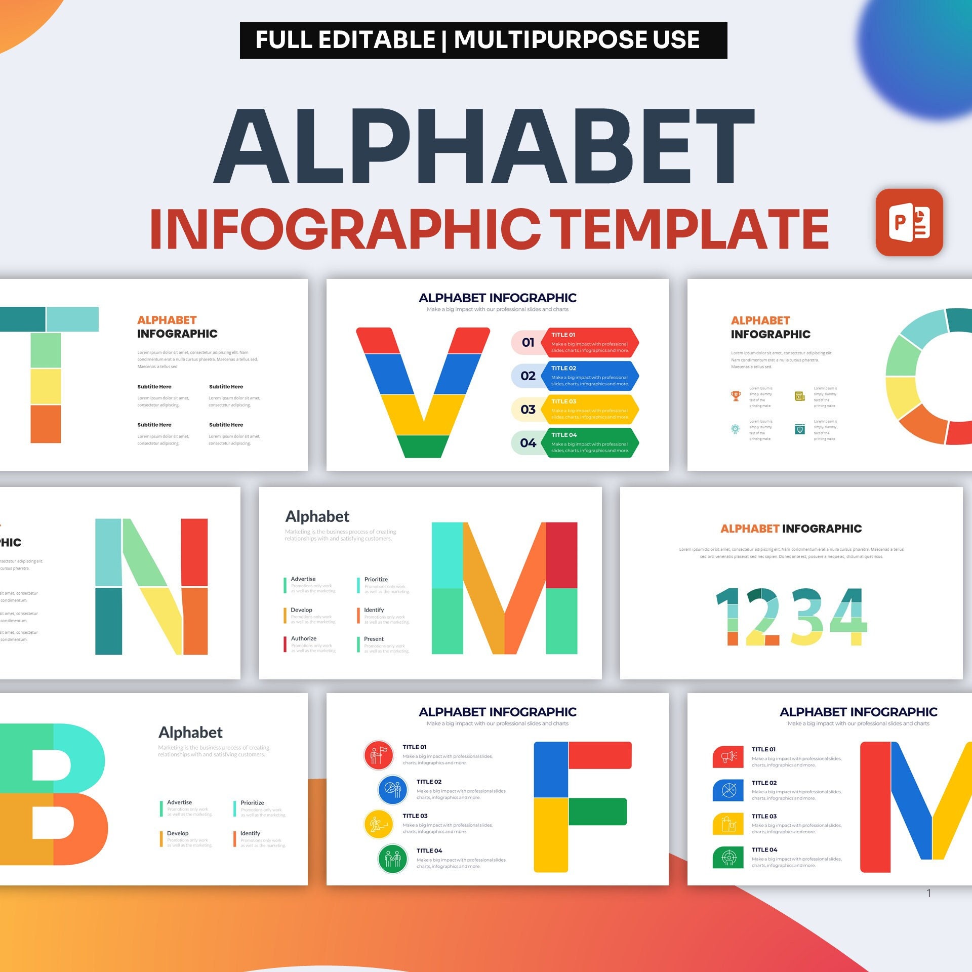 Alphabet Infographic Powerpoint Template | Best Powerpoint Template ...