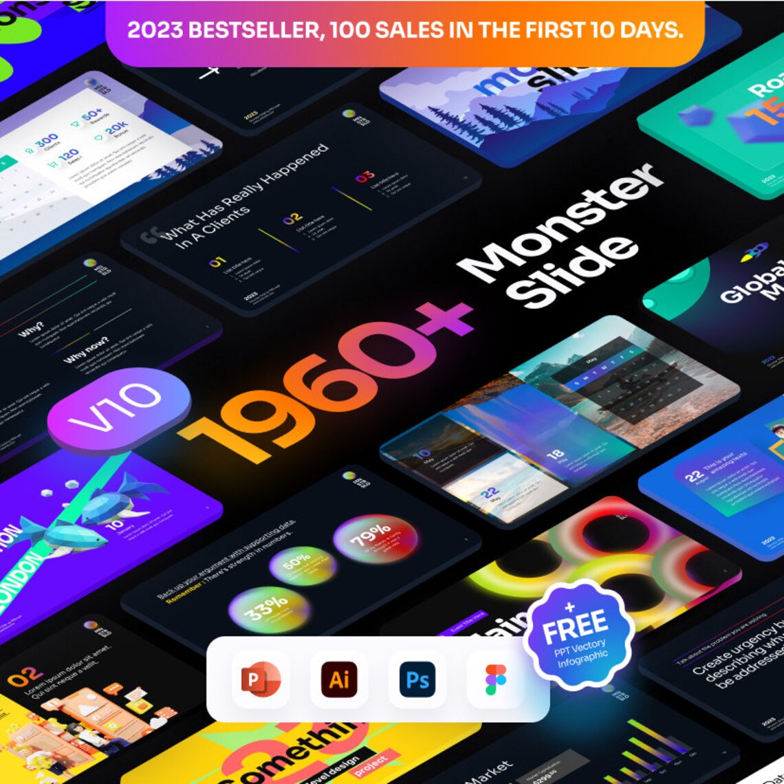 Monster Slides Premium Powerpoint Presentation Template - Etsy