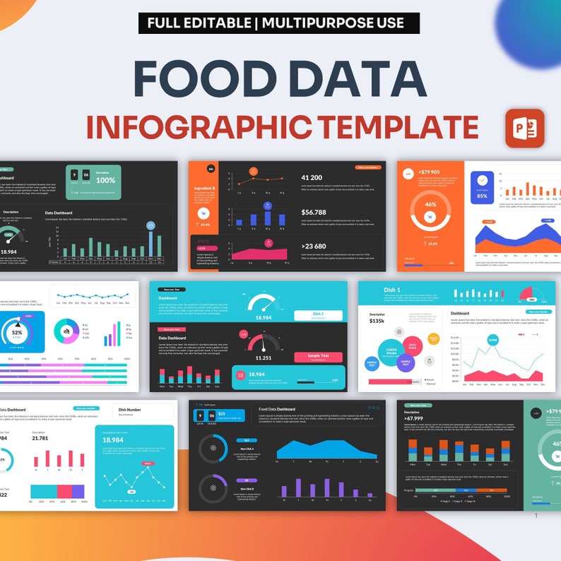 Food Data Infographic Powerpoint Template | Best Powerpoint Template ...