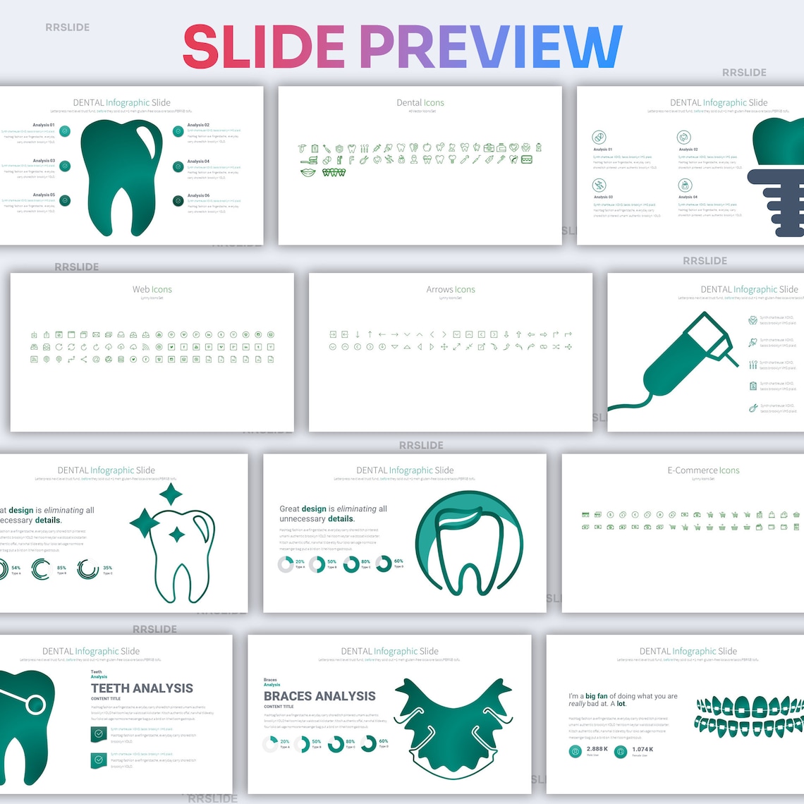 Dental Infographic Powerpoint Template | Best Powerpoint Template, Easy to Edit, Professional ...