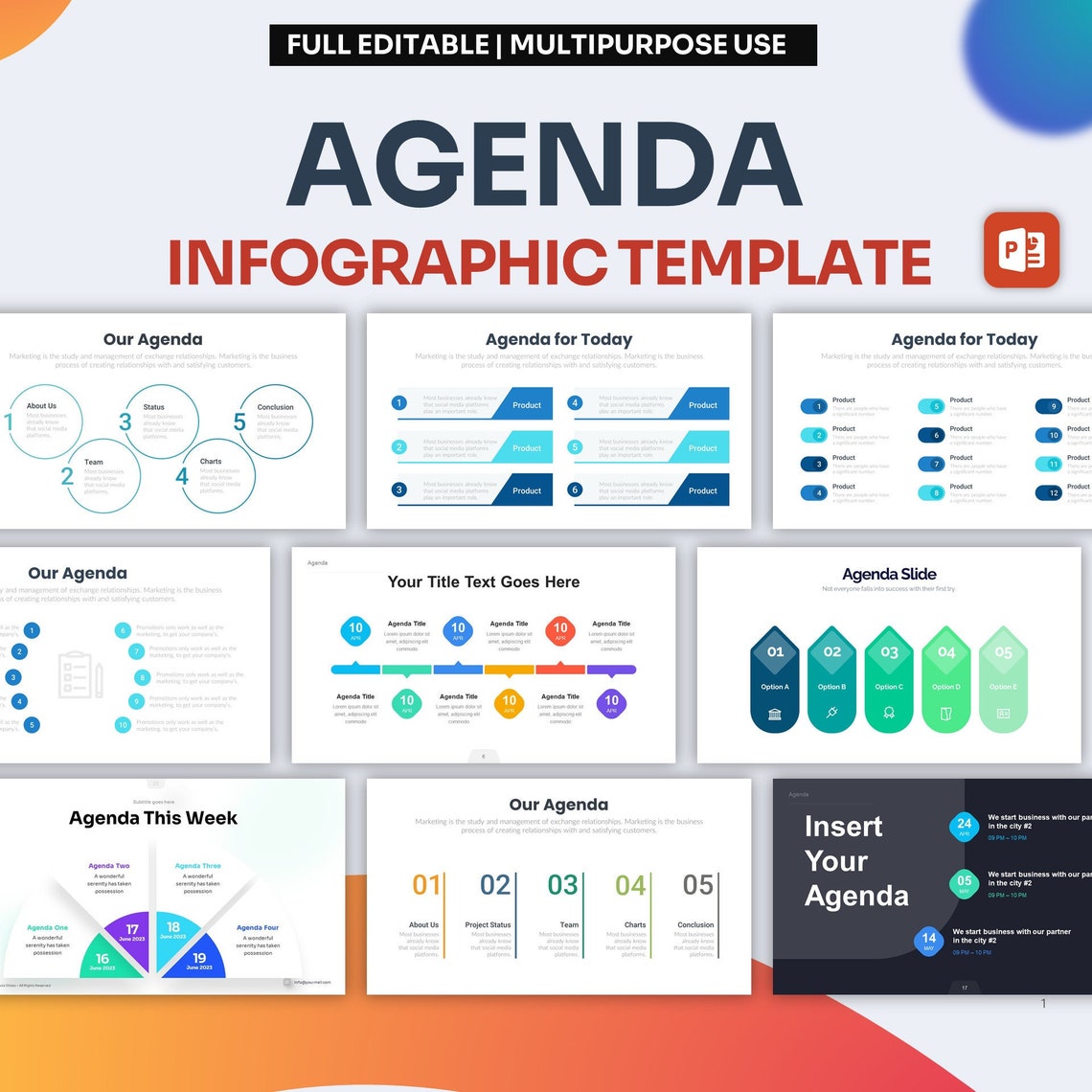 Agenda Infographic Powerpoint Template | Best Powerpoint Template, Easy ...
