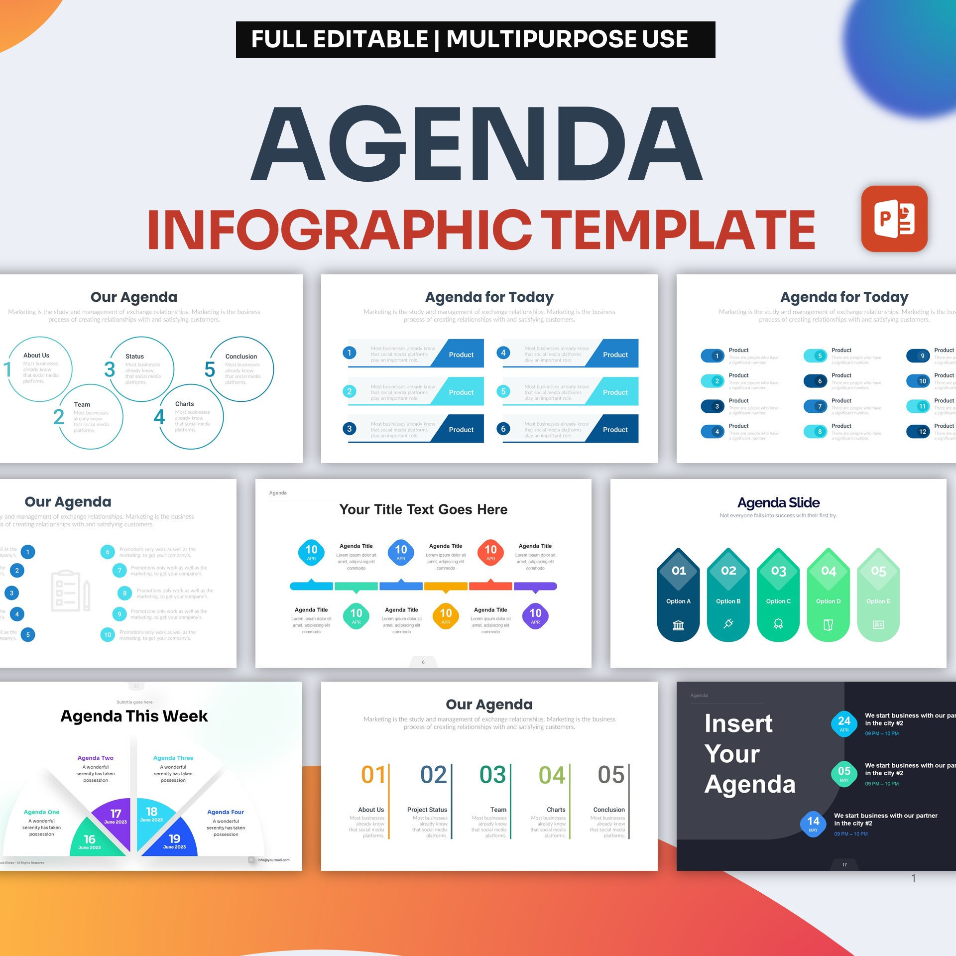 Agenda Infographic Powerpoint Template | Best Powerpoint Template, Easy ...