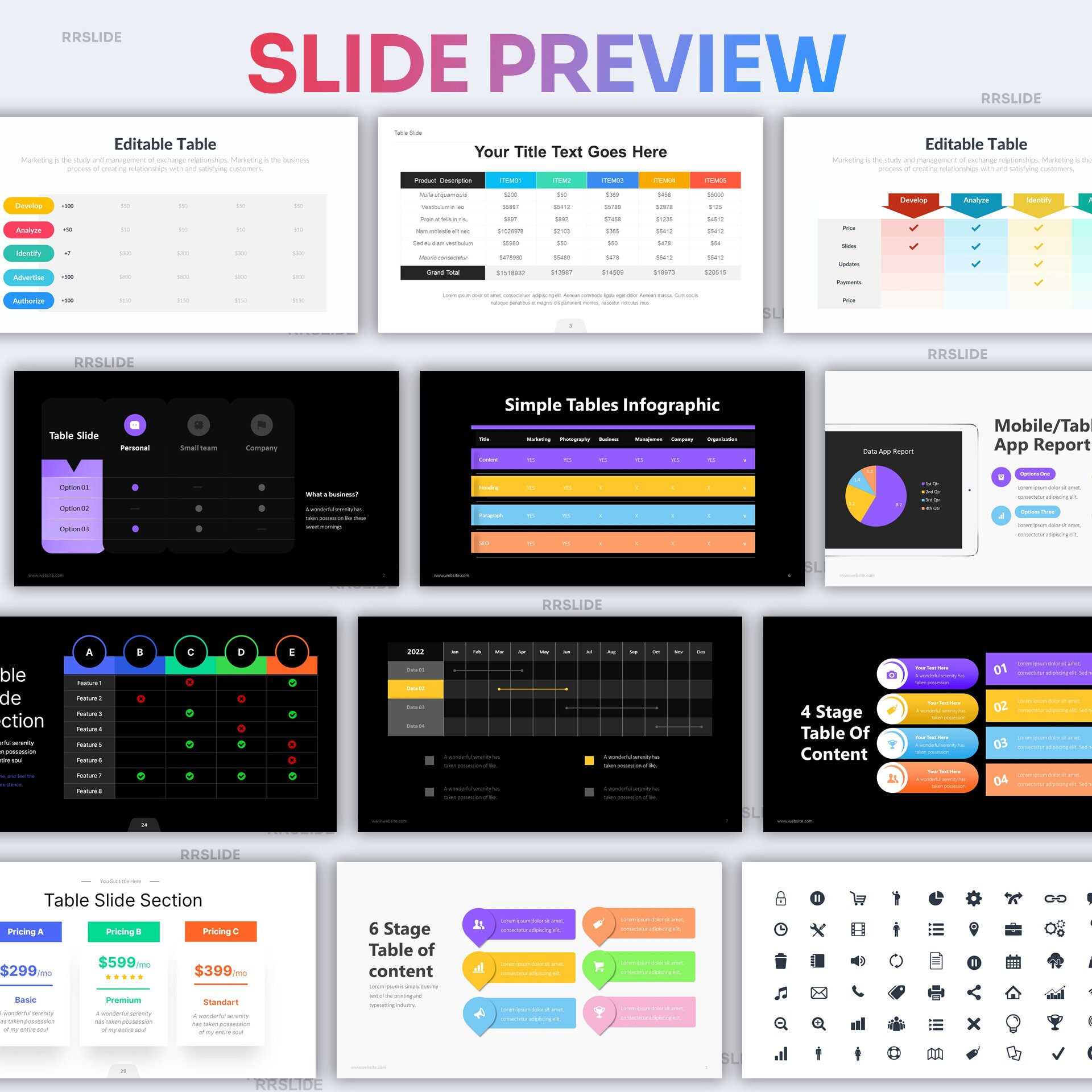 Table Infographic Powerpoint Template | Best Powerpoint Template, Easy ...
