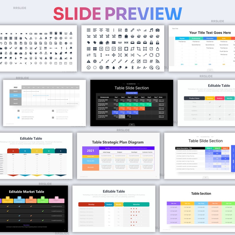 Table Infographic Powerpoint Template | Best Powerpoint Template, Easy ...