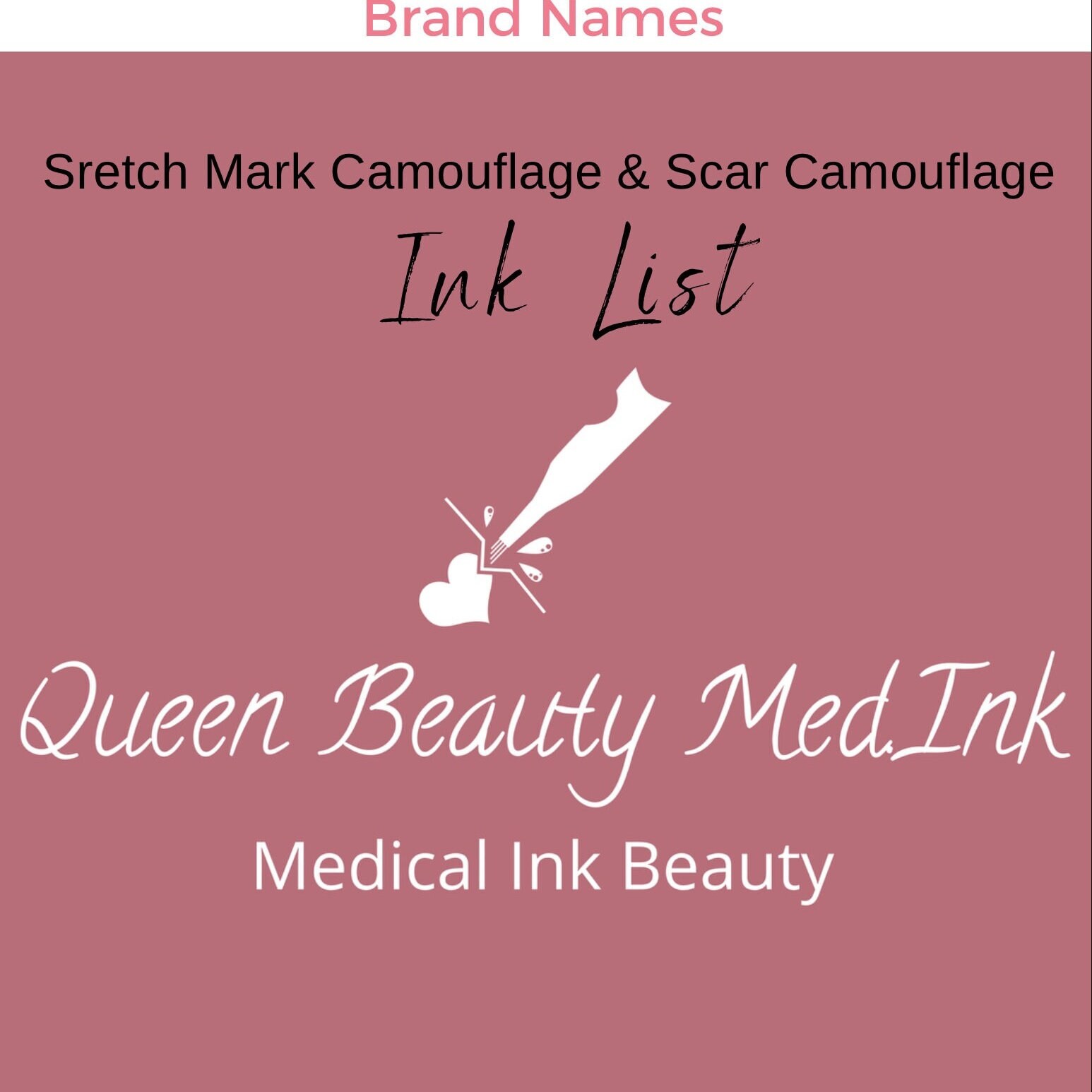 Permanent Make up INK LIST~ for Stretch Marks & Scars - Etsy