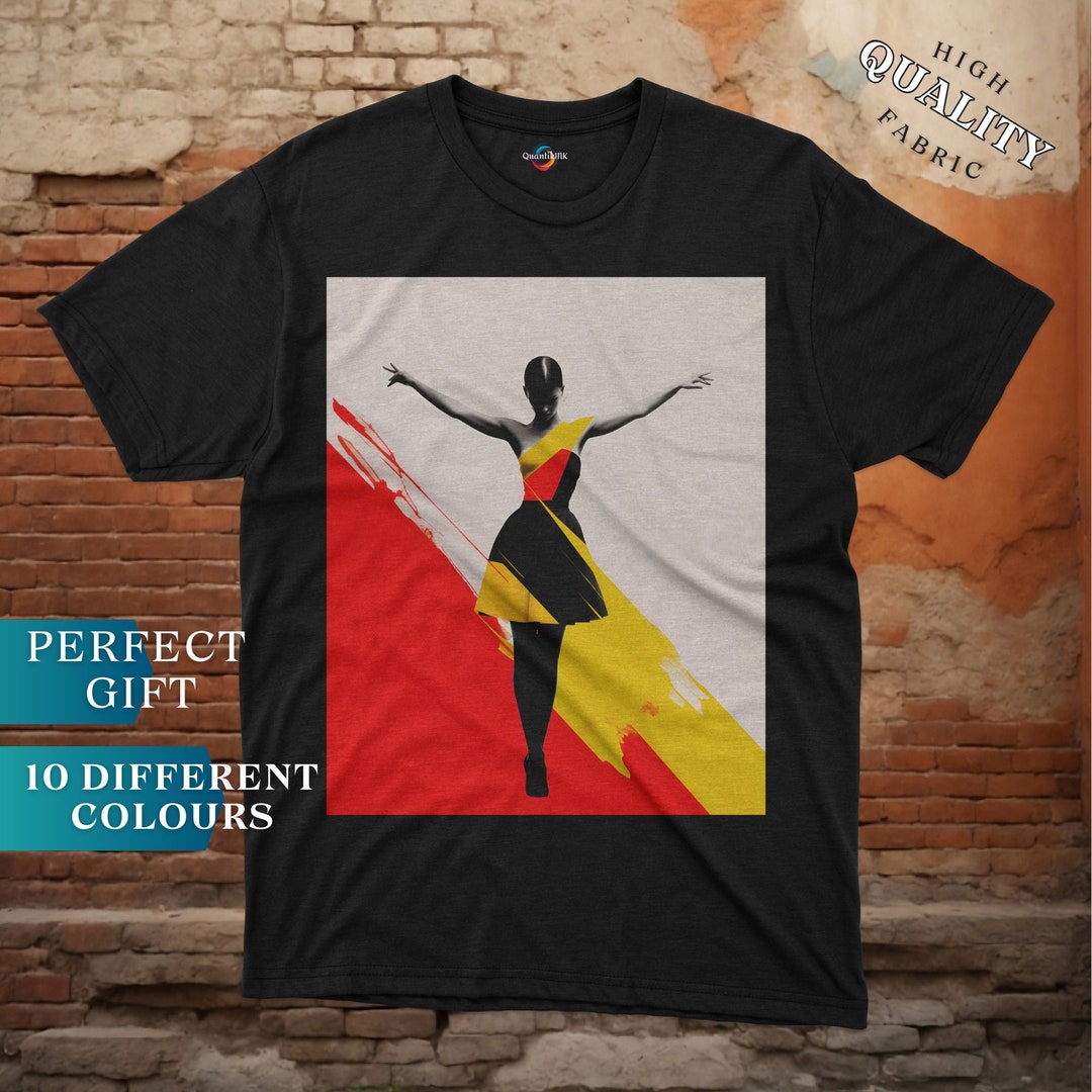 T-shirt With Abstract Ballerina Design, Modern Dance Art, Unisex ...