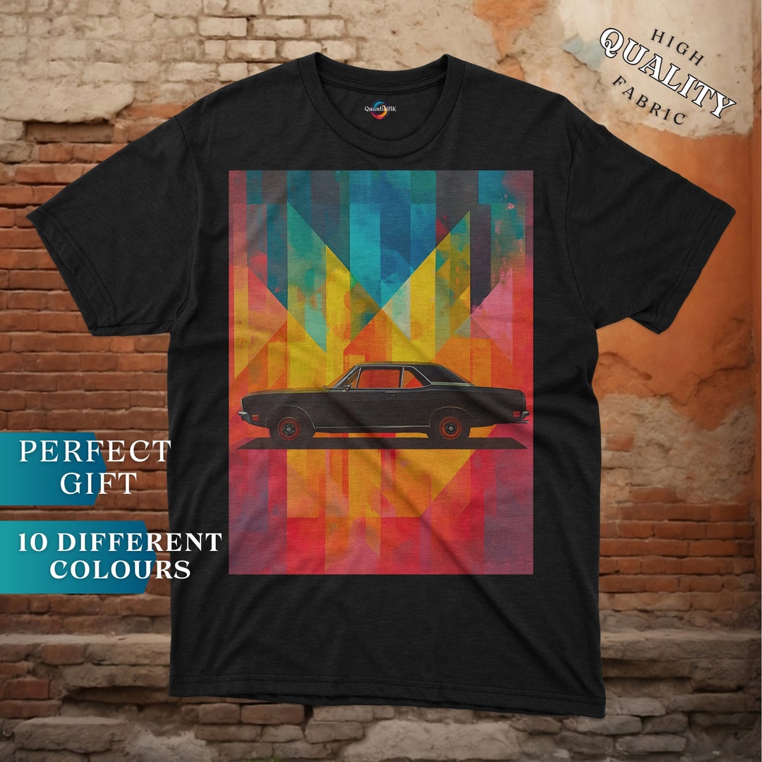 Classic Retro Car T-shirt, Artistic and Colorful Automobile Design ...