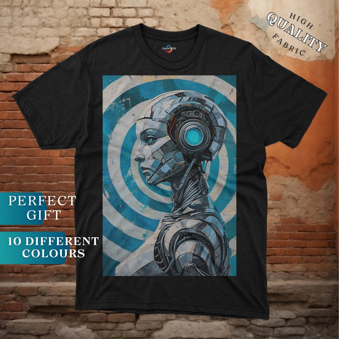 T-shirt With Futuristic Android, Technological Art, Perfect for Science ...
