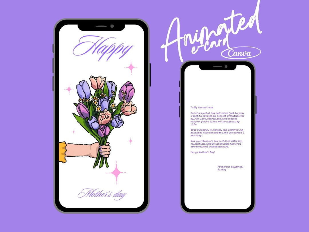 Mothers Day E Card Tulip Card Animated Mother Day Template E Card Tulip ...
