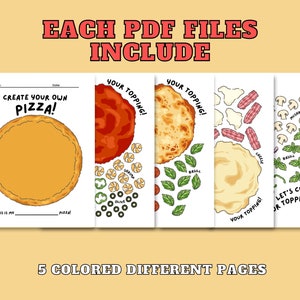 Pizza Printable Pizza Activity Sheets Build A Pizza Craft Kits for Kids ...