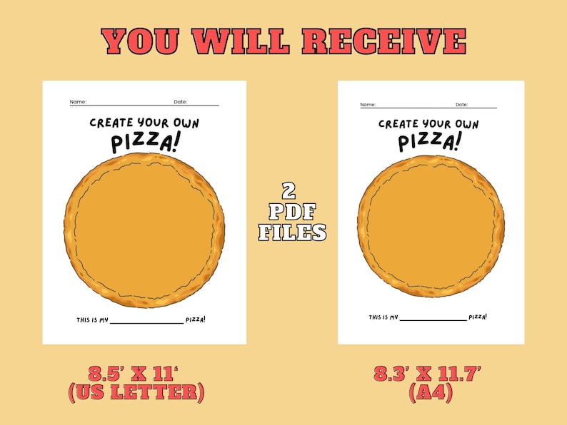 Pizza Printable Pizza Activity Sheets Build A Pizza Craft Kits for Kids ...