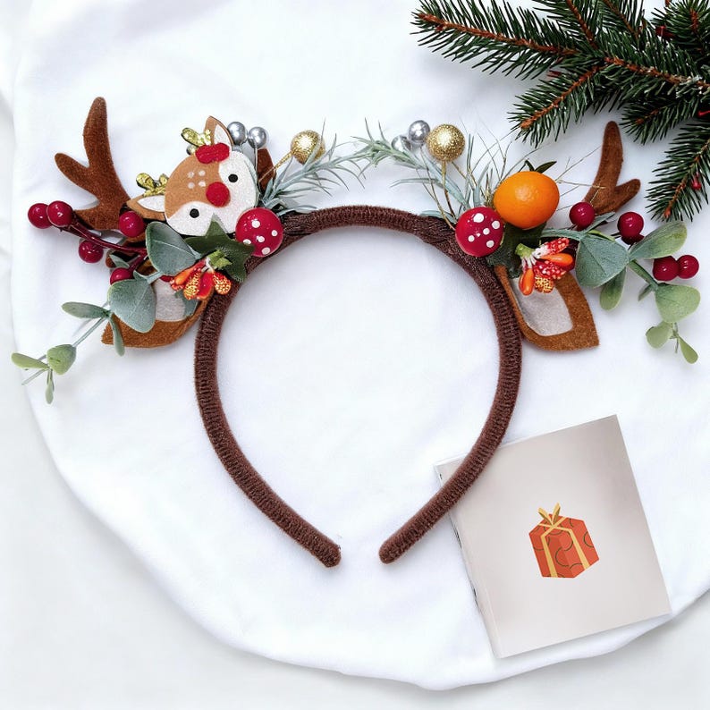 Christmas Reindeer Antler Headband – Holiday Costume Accessory - Etsy