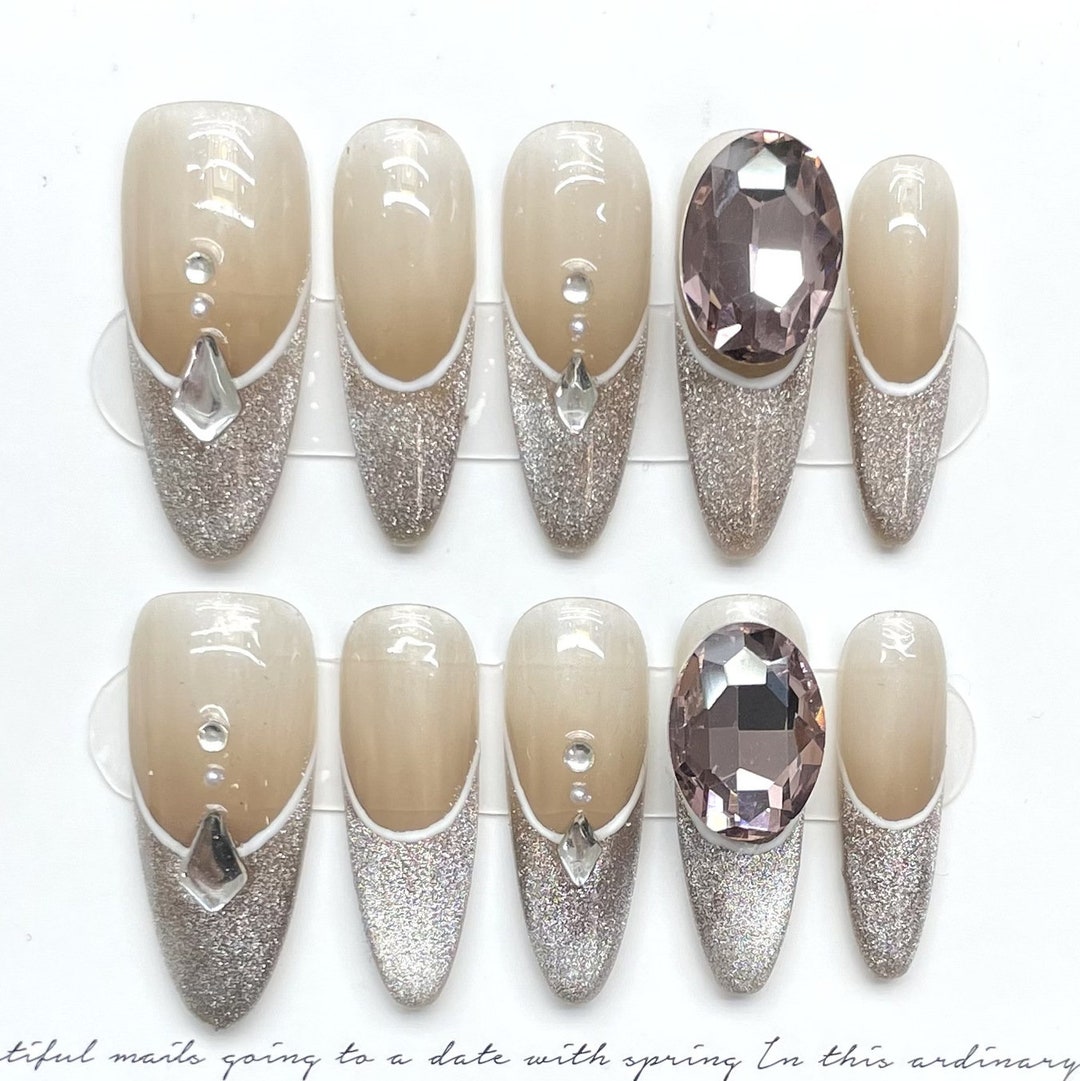 Handmade Press on Nails,explosive Pigeon Egg Handmade Wearable Nails ...