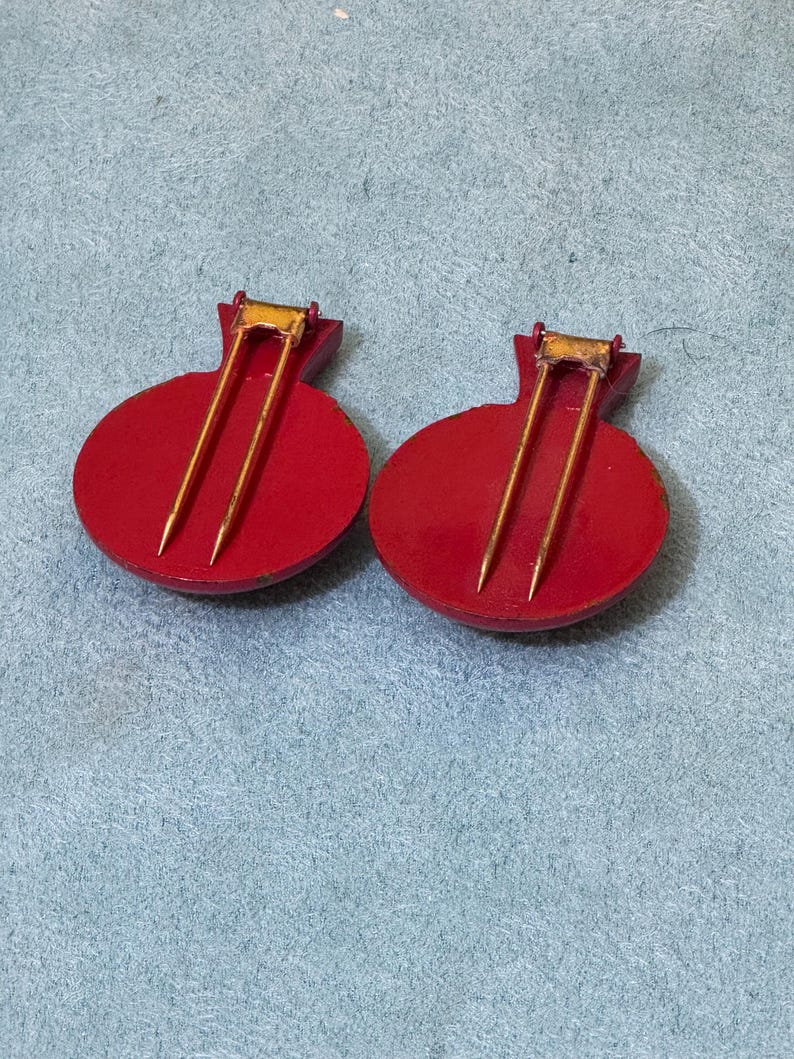Two Vintage Signed Monet Red Dress Clips - Etsy