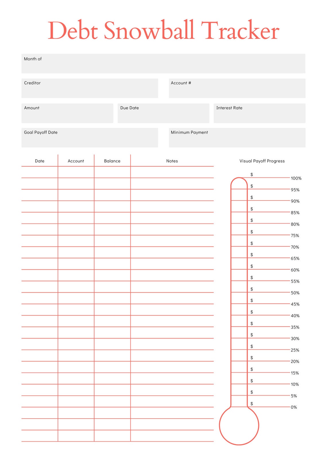 Debt Payment Tracker Printable, Money Planner, Budget Planner, Debt ...