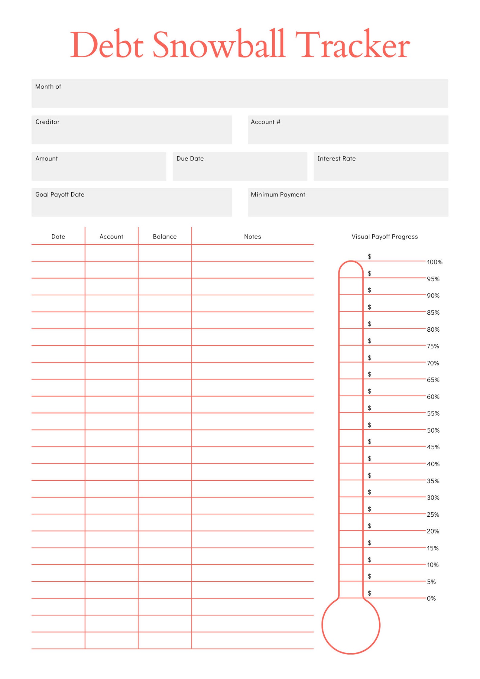 Debt Payment Tracker Printable, Money Planner, Budget Planner, Debt ...