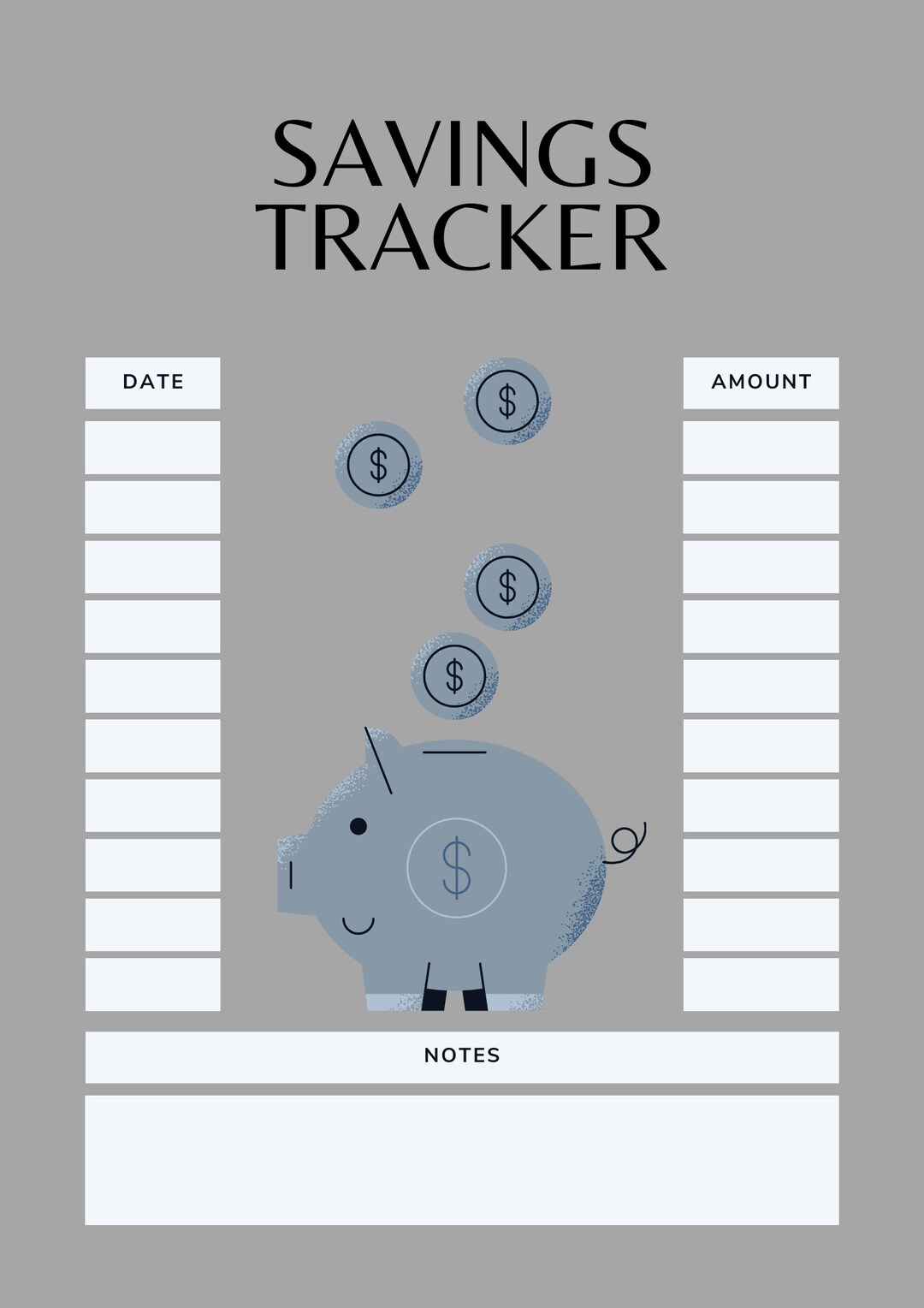 Printable Piggy Savings Tracker, Envelope Challenge, Save Money, Piggy ...