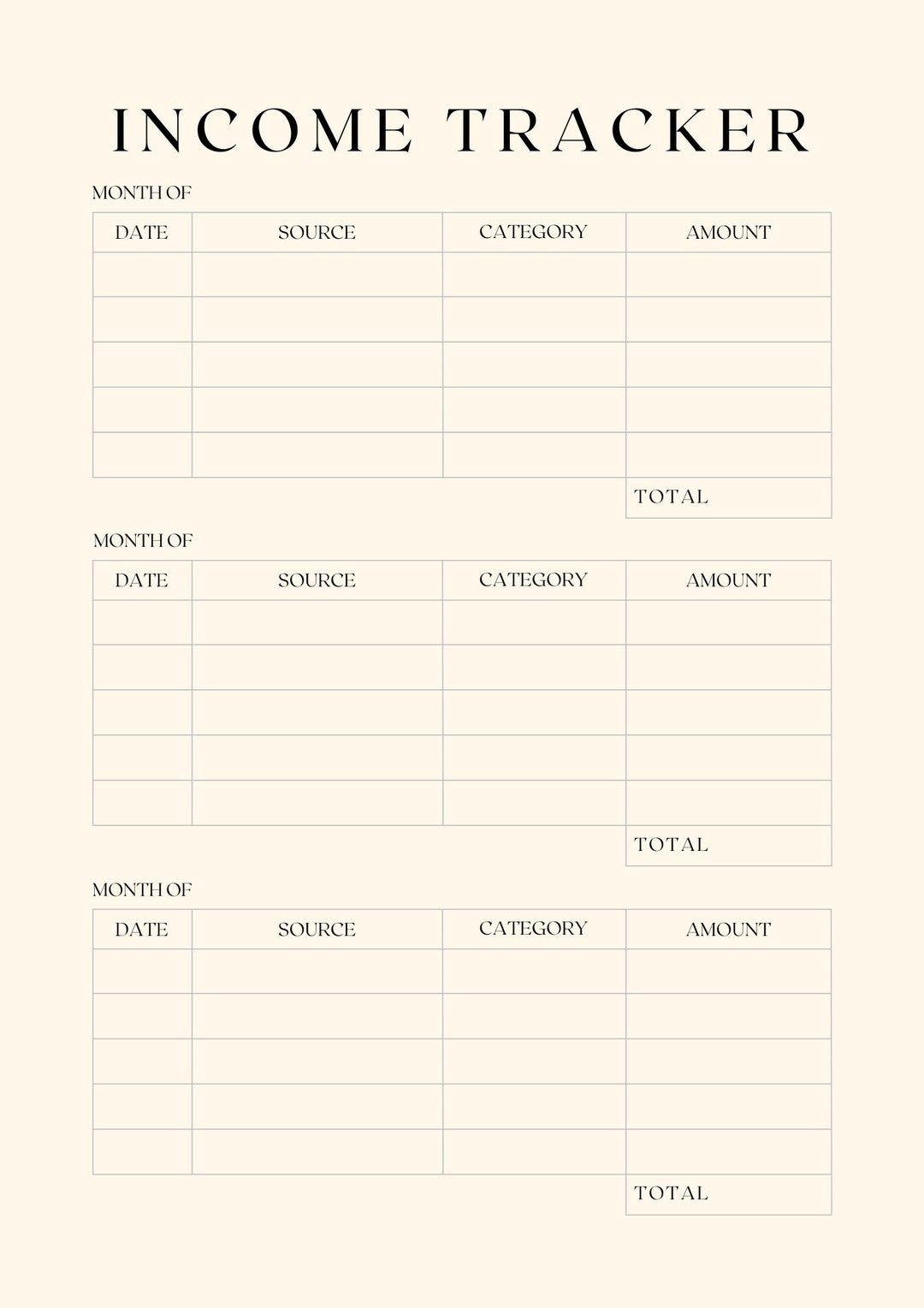 Income Tracker, Income Planner, Income Printable, Income Management ...