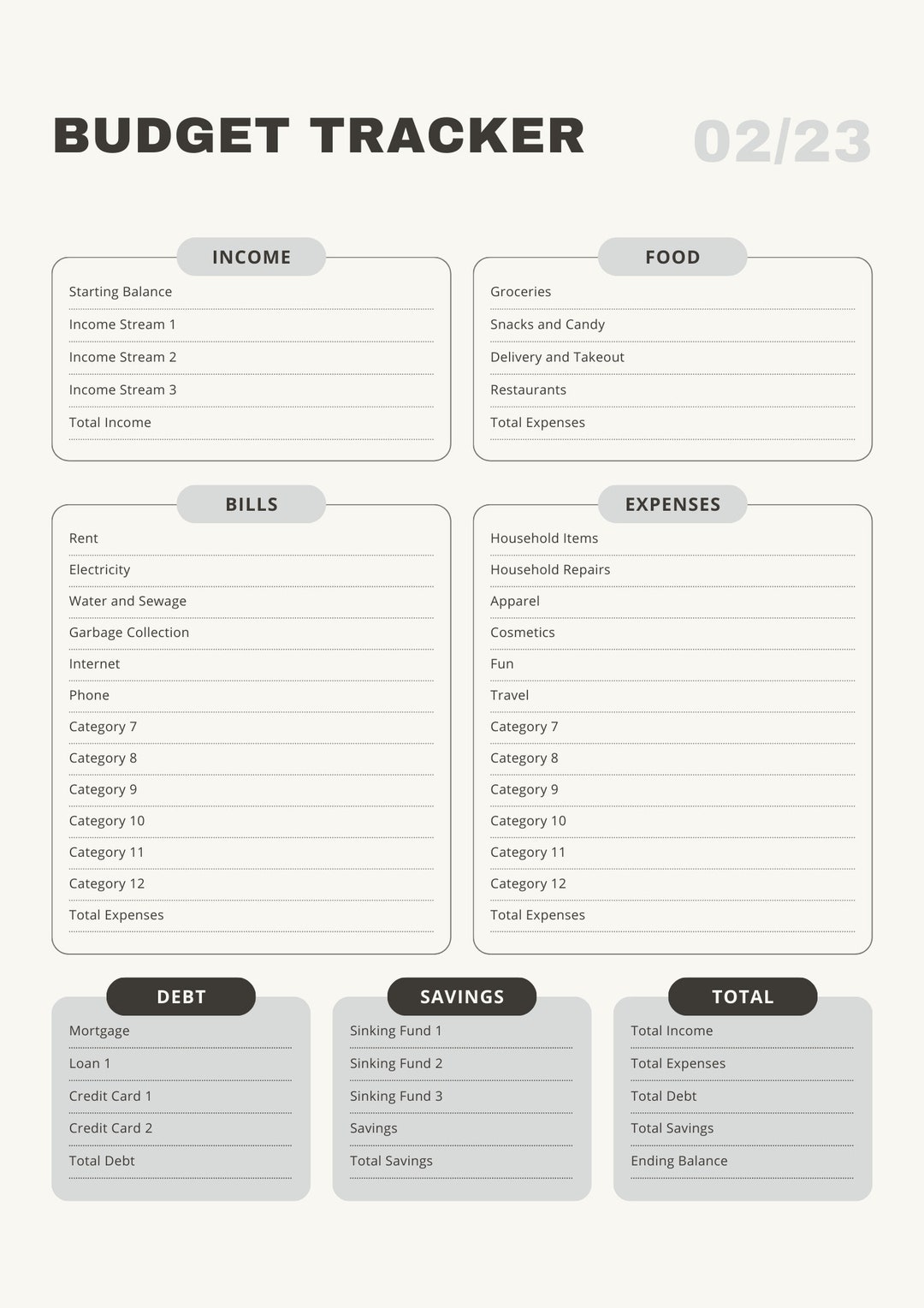 Printable Budget Tracker, Downloadable Finance Tracker, Budget Planner ...