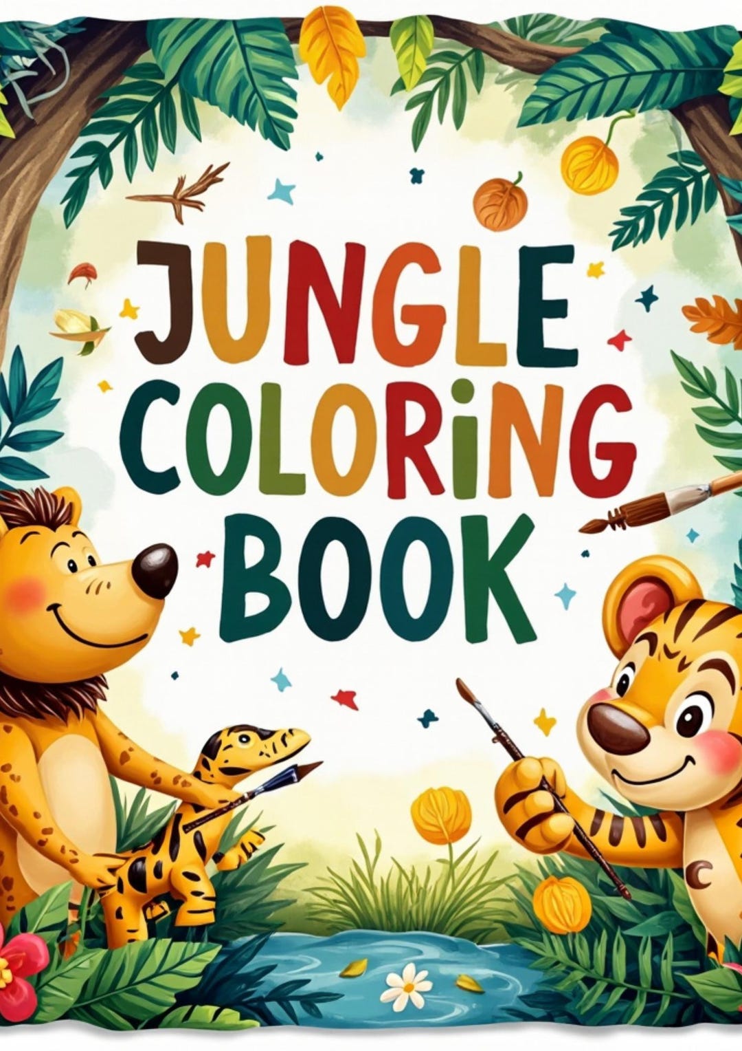 Animal Coloring Book, Jungle Animals Coloring Book, Fantastic Coloring ...