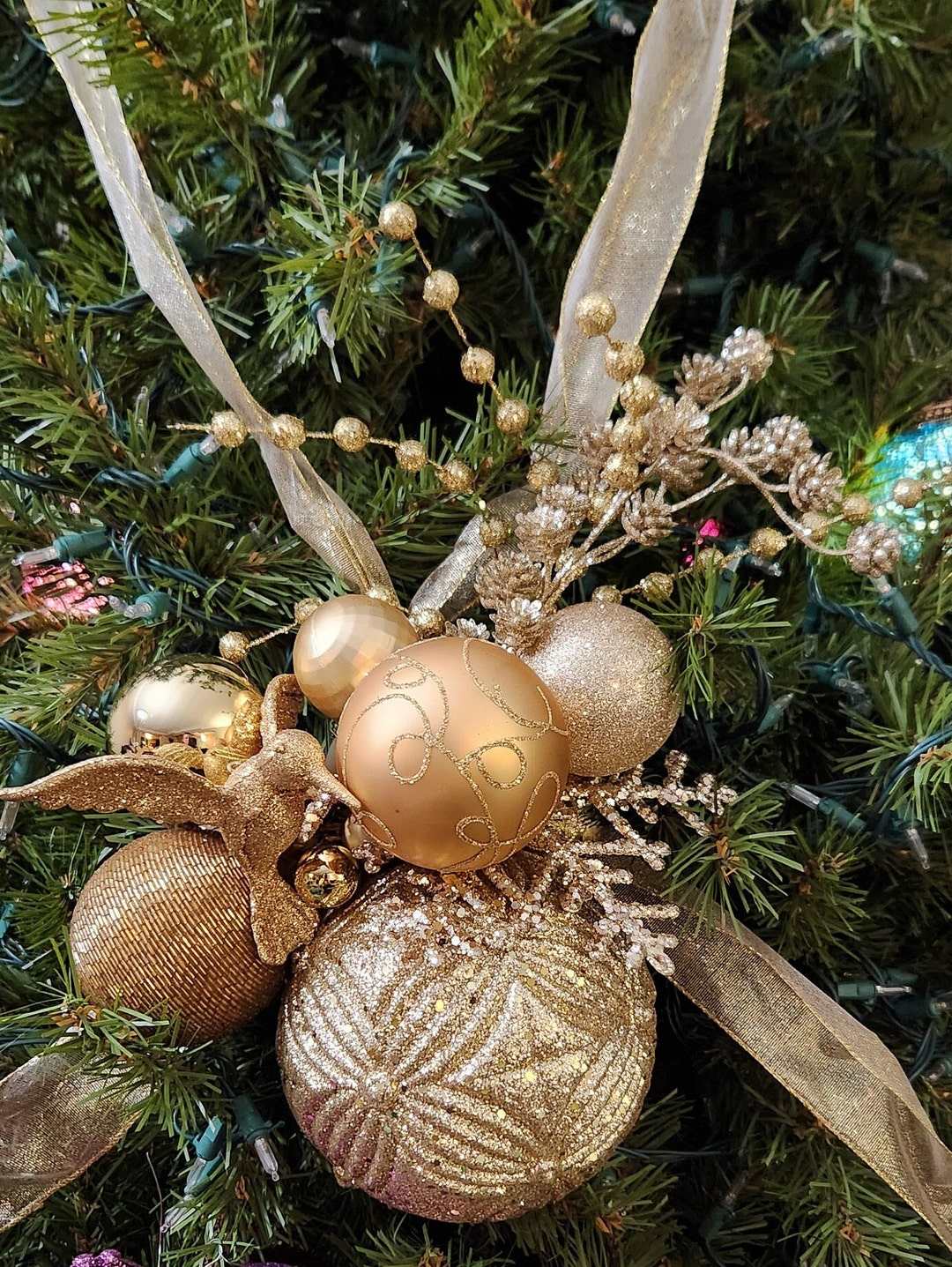 Gold Ornament Cluster - Etsy