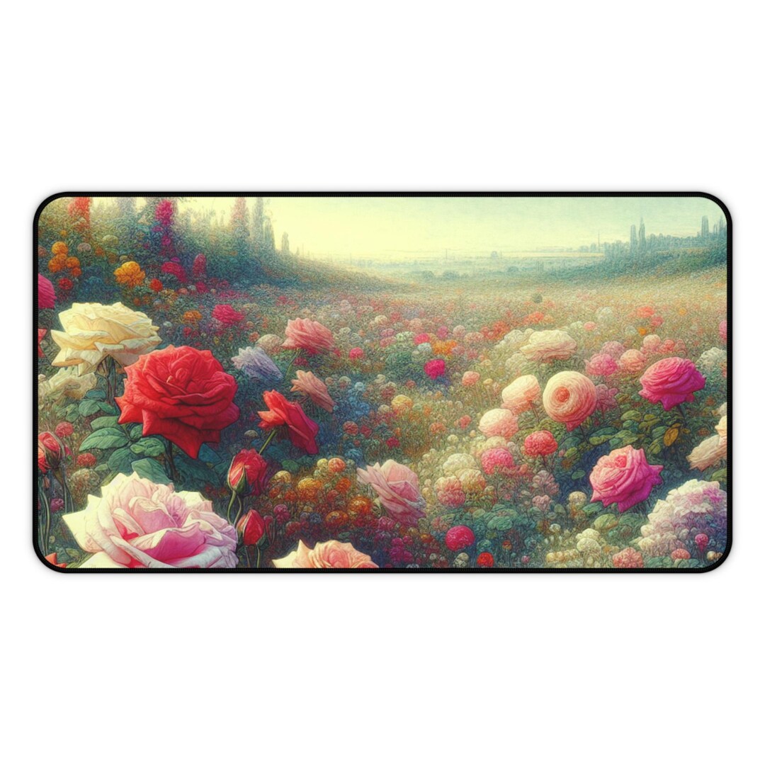 Flower Field Desk Mat - Etsy