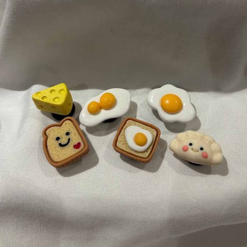 Breakfast/food Resin Croc Charm Jibbitz Single Piece toast/eggs ...