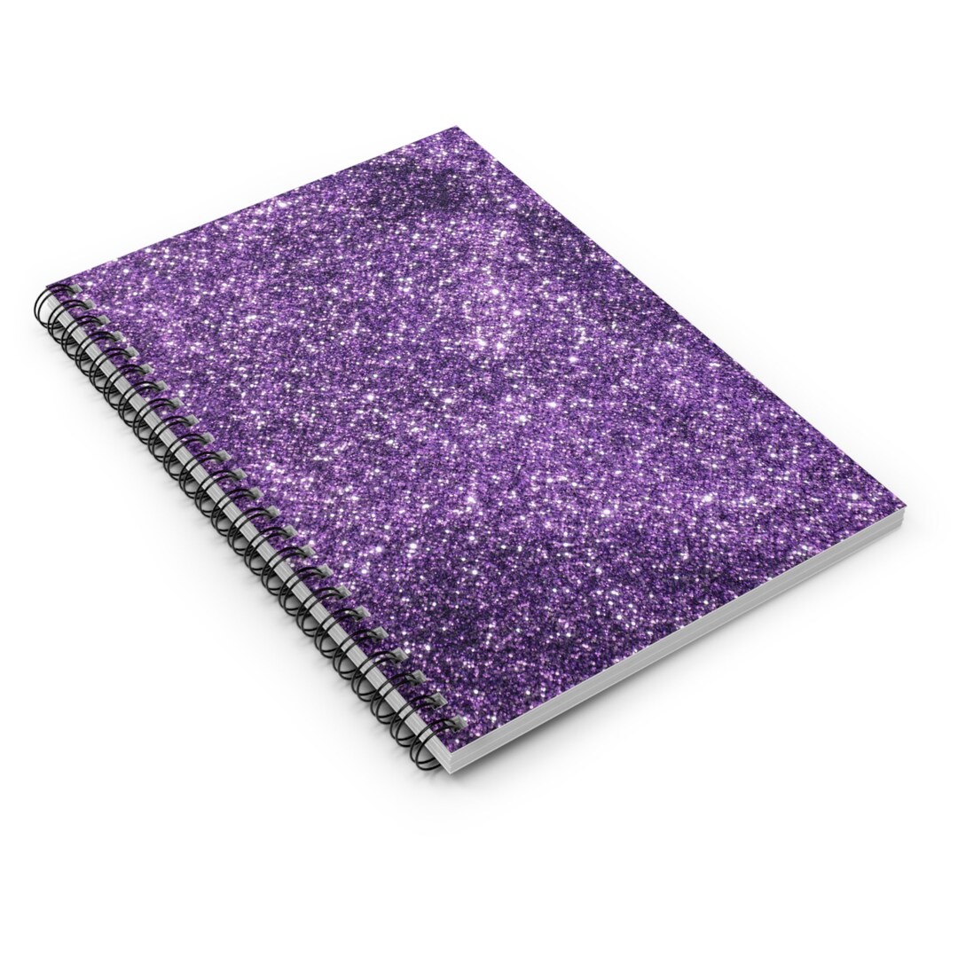 Purple Glitter Spiral Notebook Ruled Line - Etsy