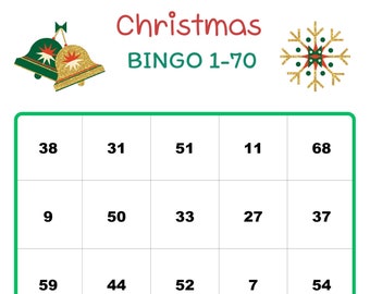 50 Cute 1-50 Christmas Bingo Cards, Printable PDF Download, Christmas ...