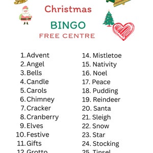 50 Cute Christmas Bingo Cards Printable PDF Download - Etsy