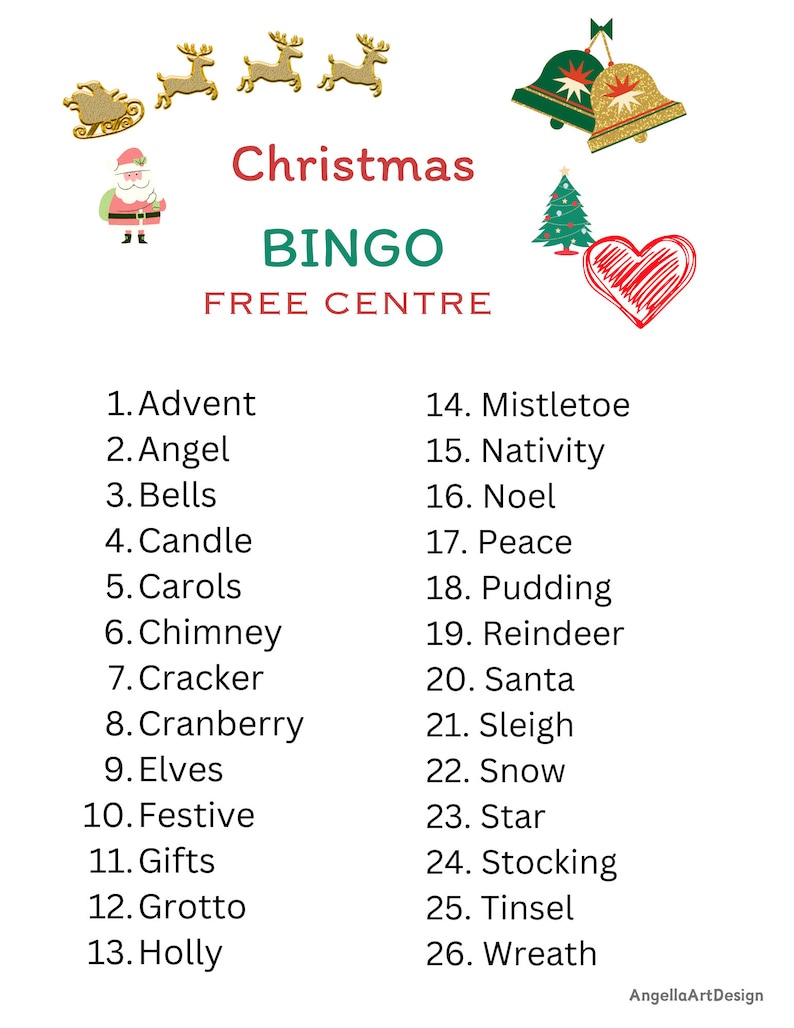 50 Cute Christmas Bingo Cards Printable PDF Download - Etsy