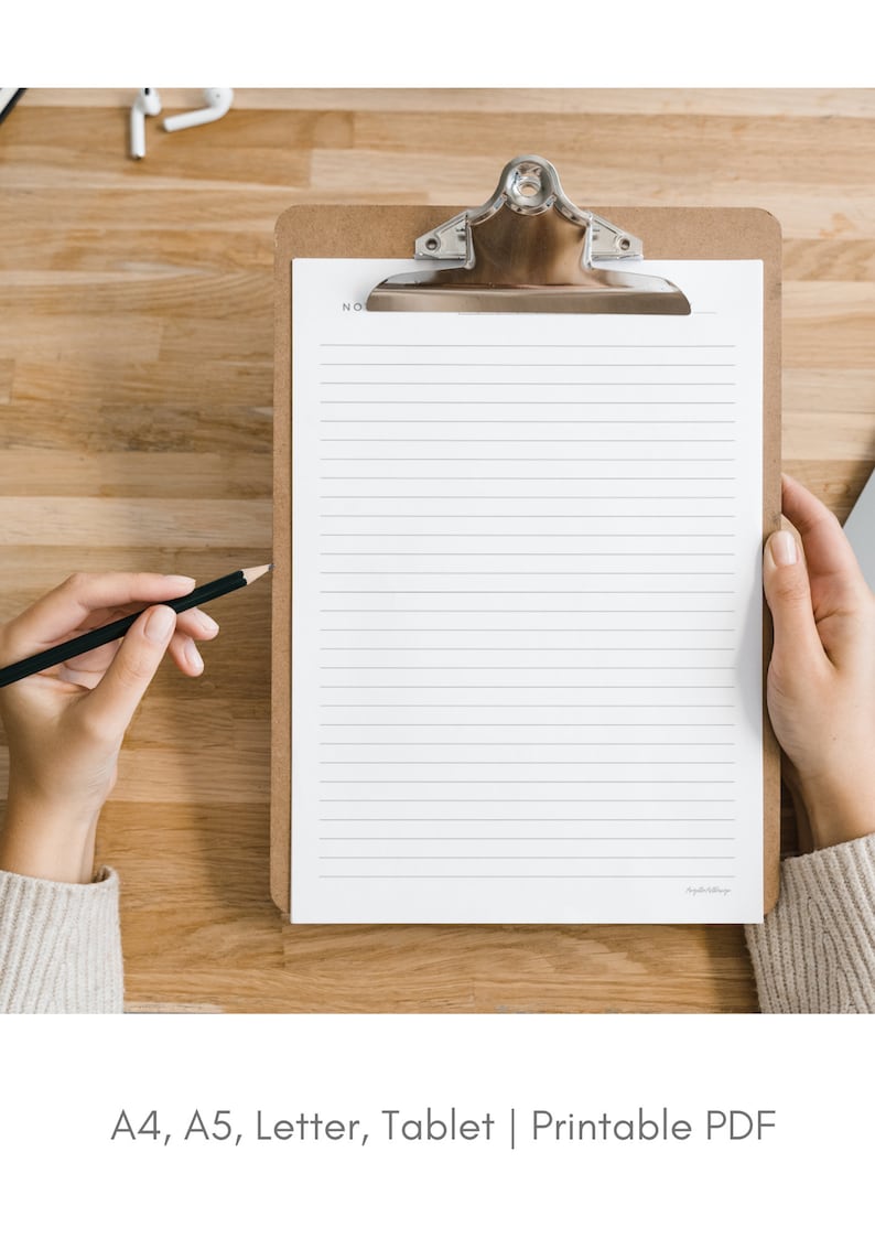 Notes Page Printable, Minimal Lined Notes Template, Goodnotes Template ...