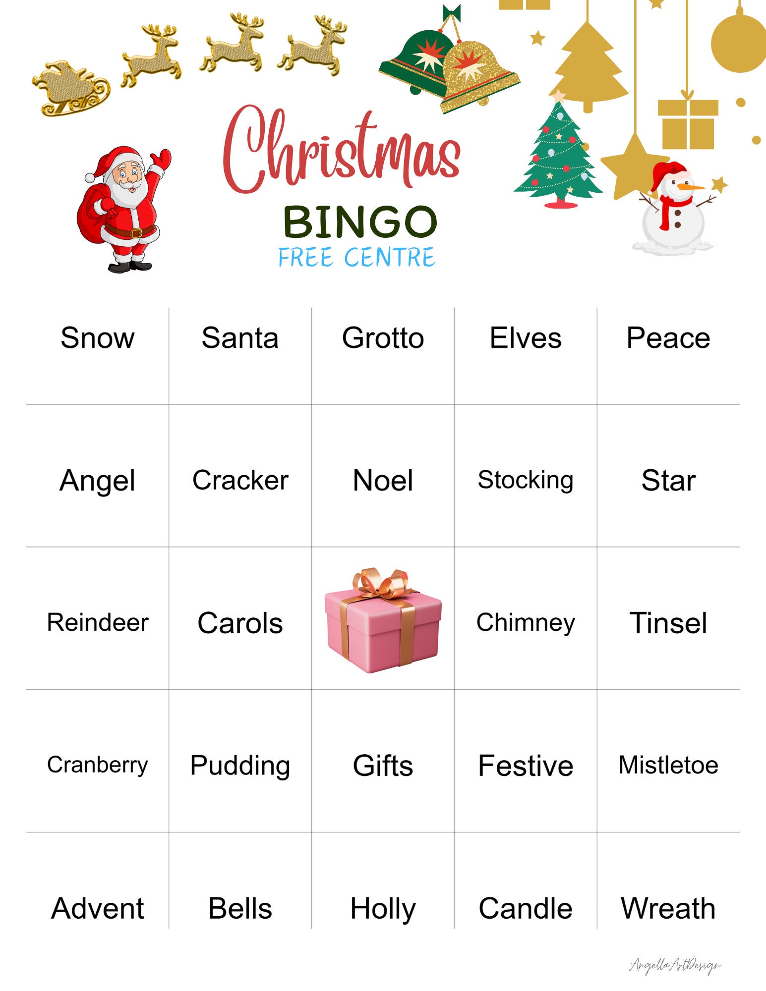 50 Cute02 Christmas Bingo Cards Printable PDF Download - Etsy