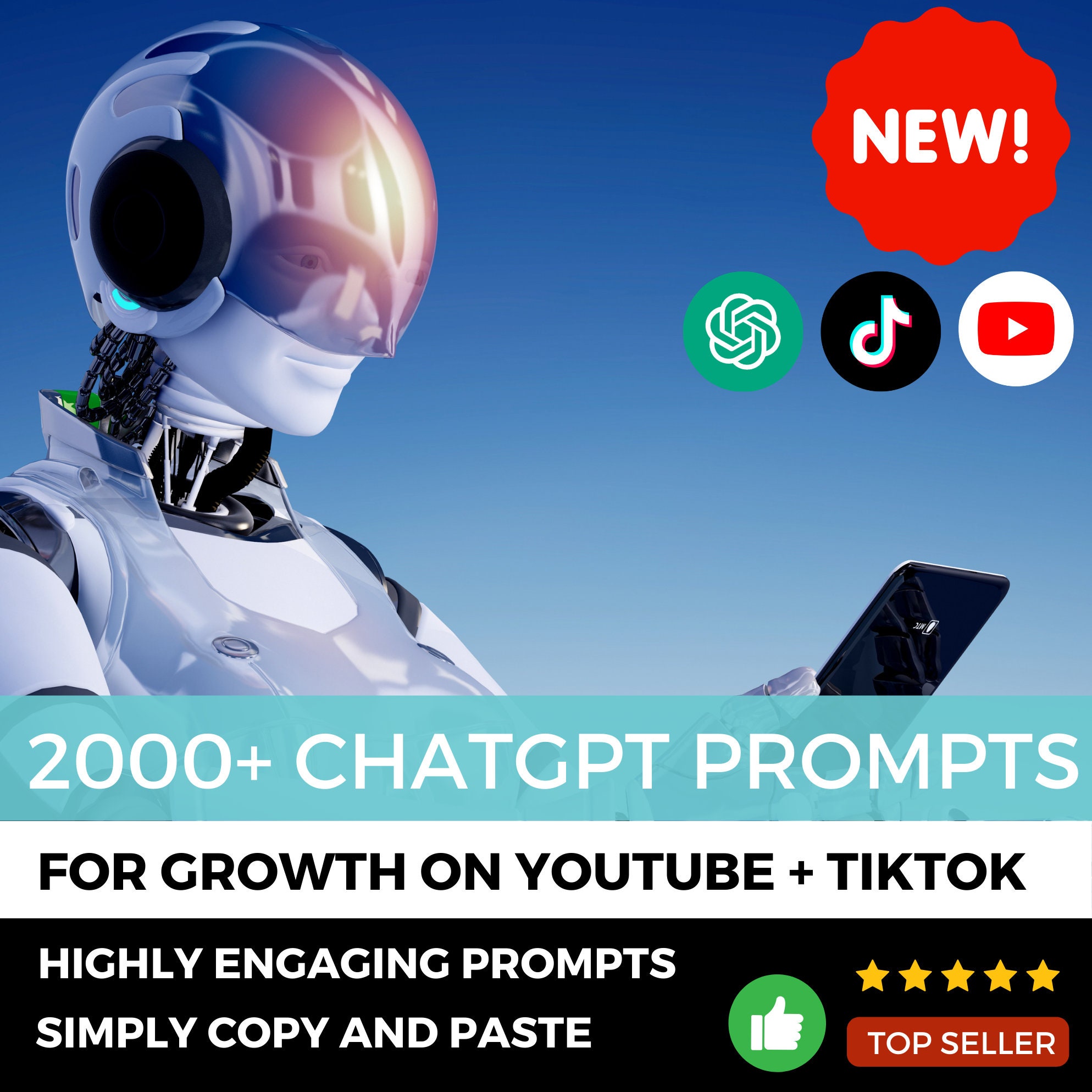 Chatgpt Mega Bundle: 2000 Prompts for Tiktok and Youtube Growth, AI Business Strategies & Ideas ...