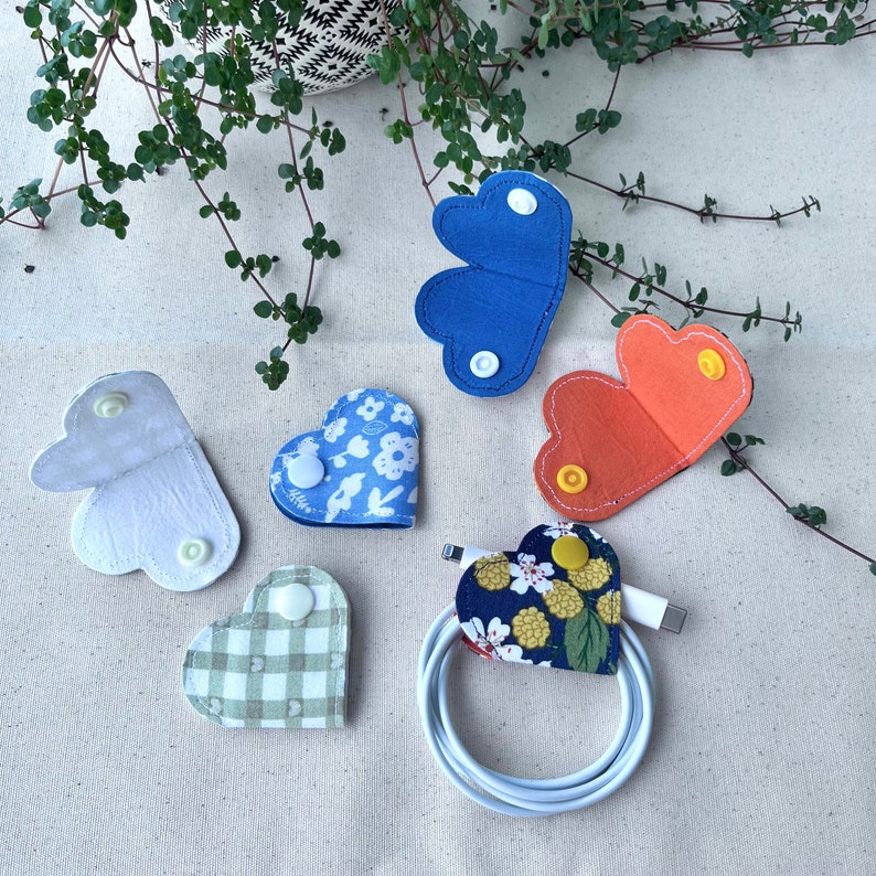 Heart-shaped Fabric Cord Organizers Handmade, Durable, and Cute - Etsy